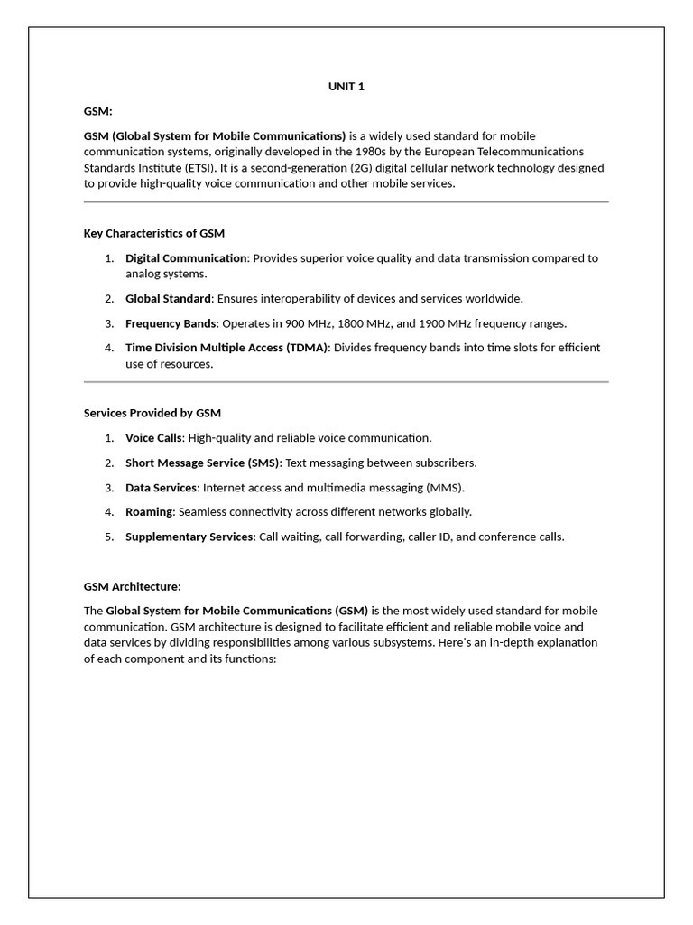 UNIT 1- Architectures | PDF | Lte Advanced | Computer Network