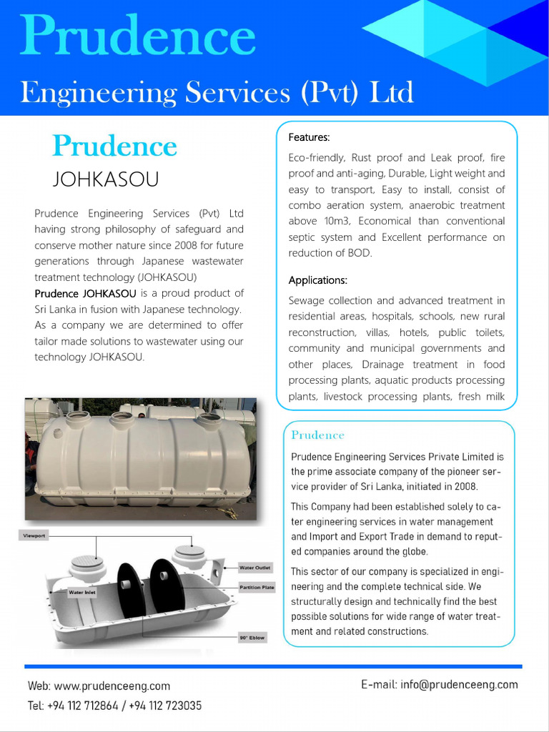 Prudence Johkasou System | PDF | Reclaimed Water | Water Supply