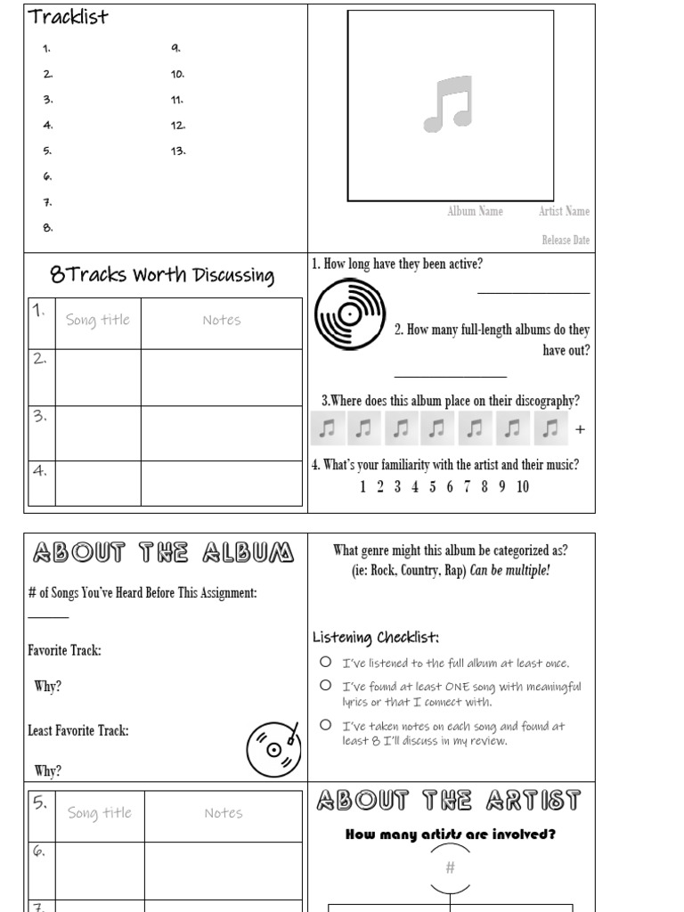 Album Review Scavenger Hunt | PDF
