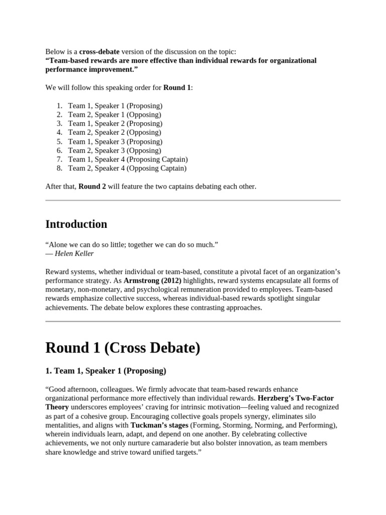 Cross debate | PDF | Incentive | Motivation