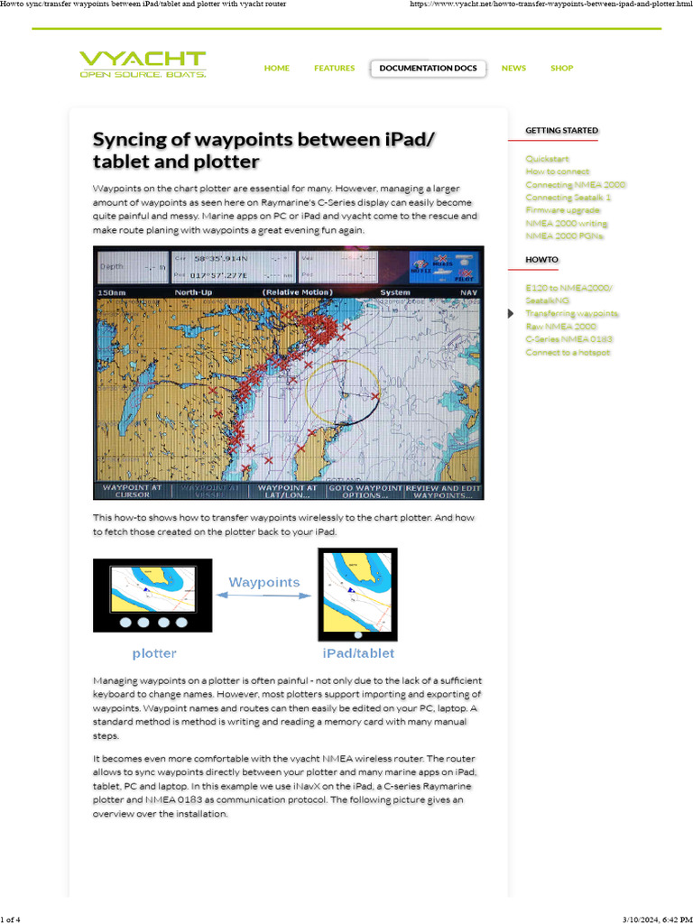 Howto Sync - Transfer Waypoints Between Ipad - Tablet and Plotter With Vyacht Router6 | PDF ...