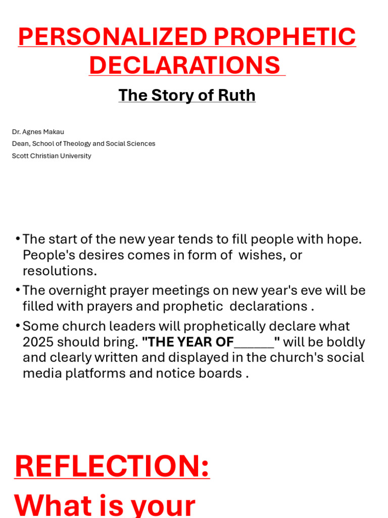 Prophetic Declarations from Ruth's Story | PDF | Ruth (Biblical Figure)