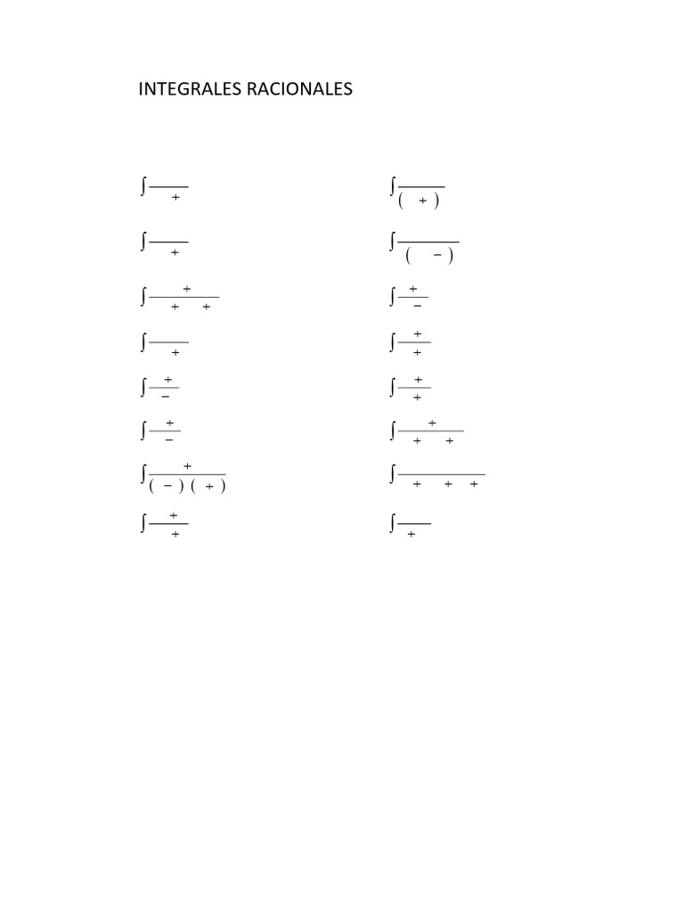 Integrales Racionales | PDF
