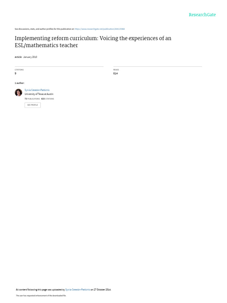 Implementing Reform Curriculum | PDF