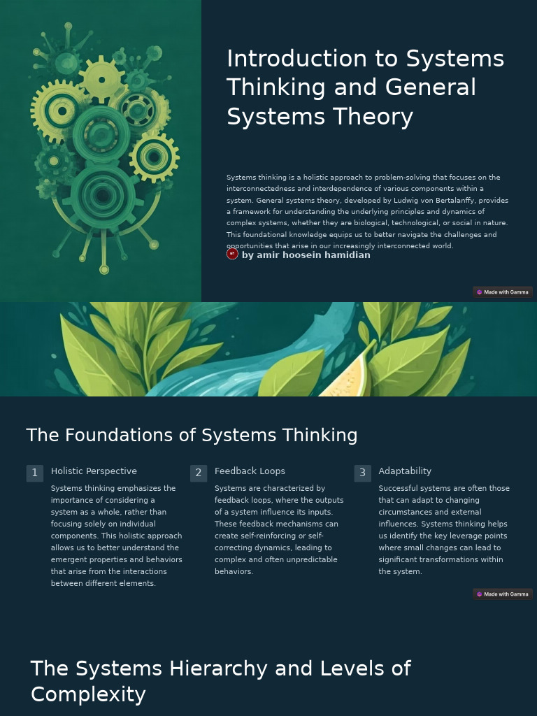 Introduction To Systems Thinking and General Systems Theory | PDF | System | Systems Theory
