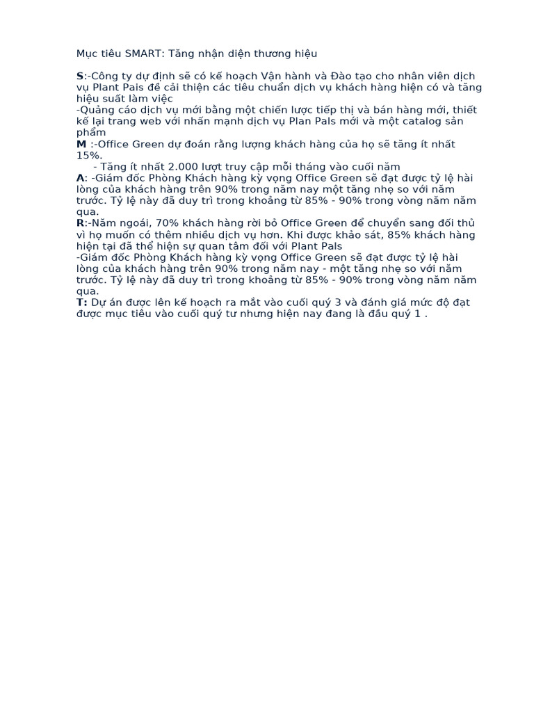 M C Tiêu SMART 1 | PDF