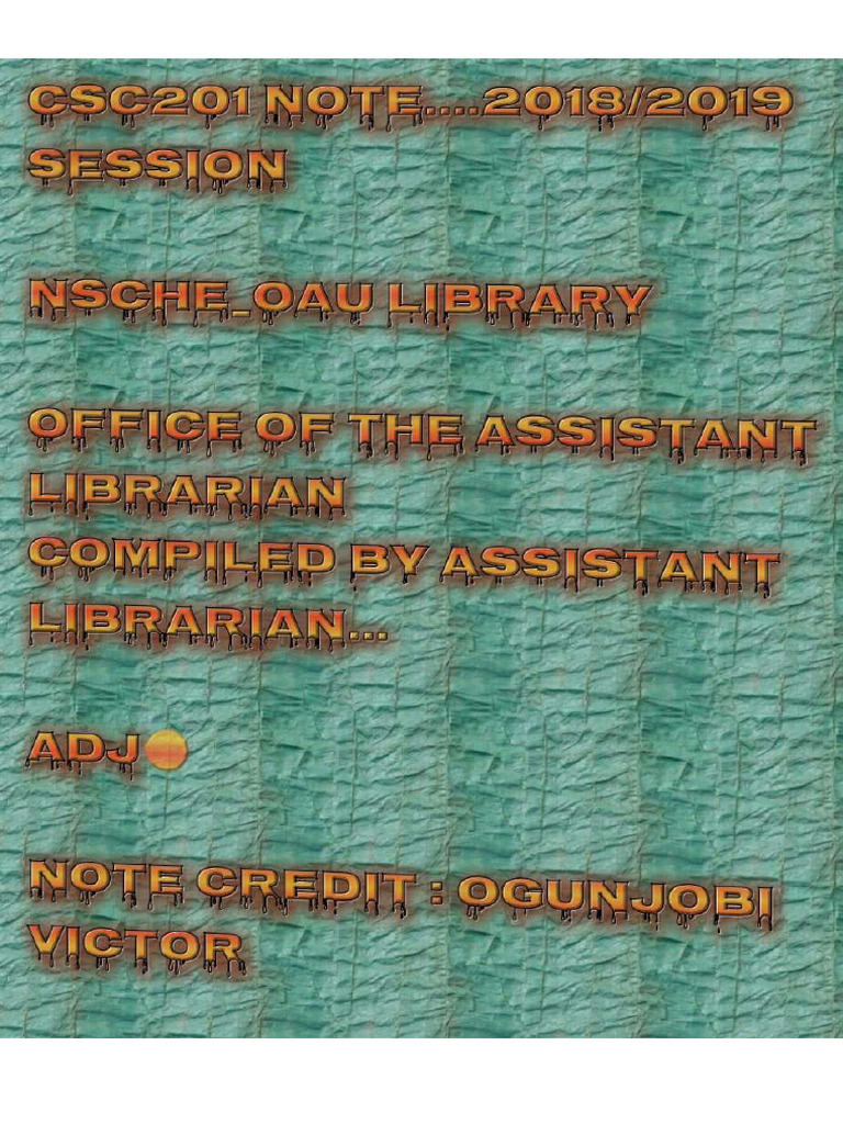 CSC 201 | PDF