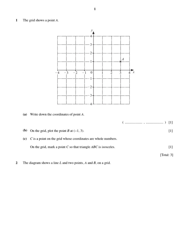 1 Coordinate Geometry Cartesian Coordinates in 2 Dimensions | PDF ...