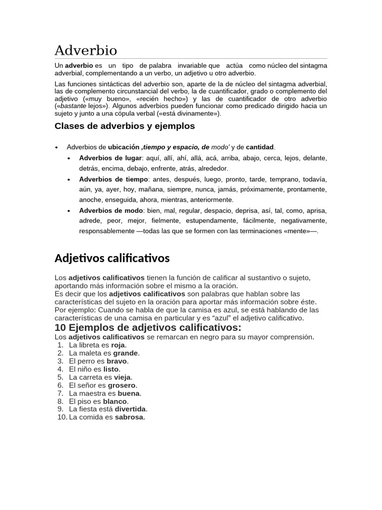 Adverbio | PDF | Adverbio | Semántica