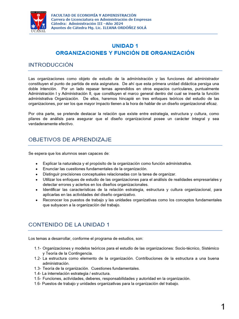 Apuntes-Admin-III-Unidad-1-2024 | PDF | Business | Planificación Apuntes-Admin-III-Unidad-1-2024 | PDF | Business | Planificación