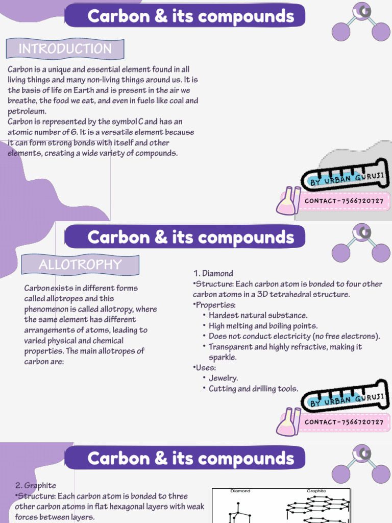 Carbon and Its Compounds | PDF | Chemical Compounds | Carbon