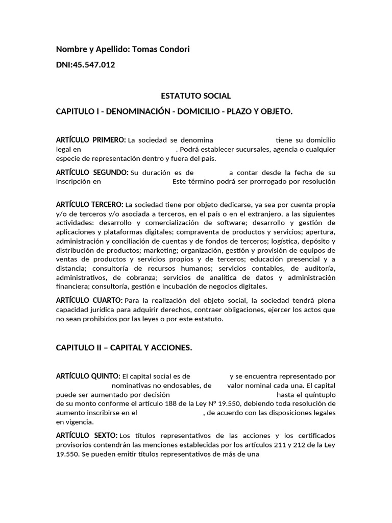 Estatuto Social | PDF | Business