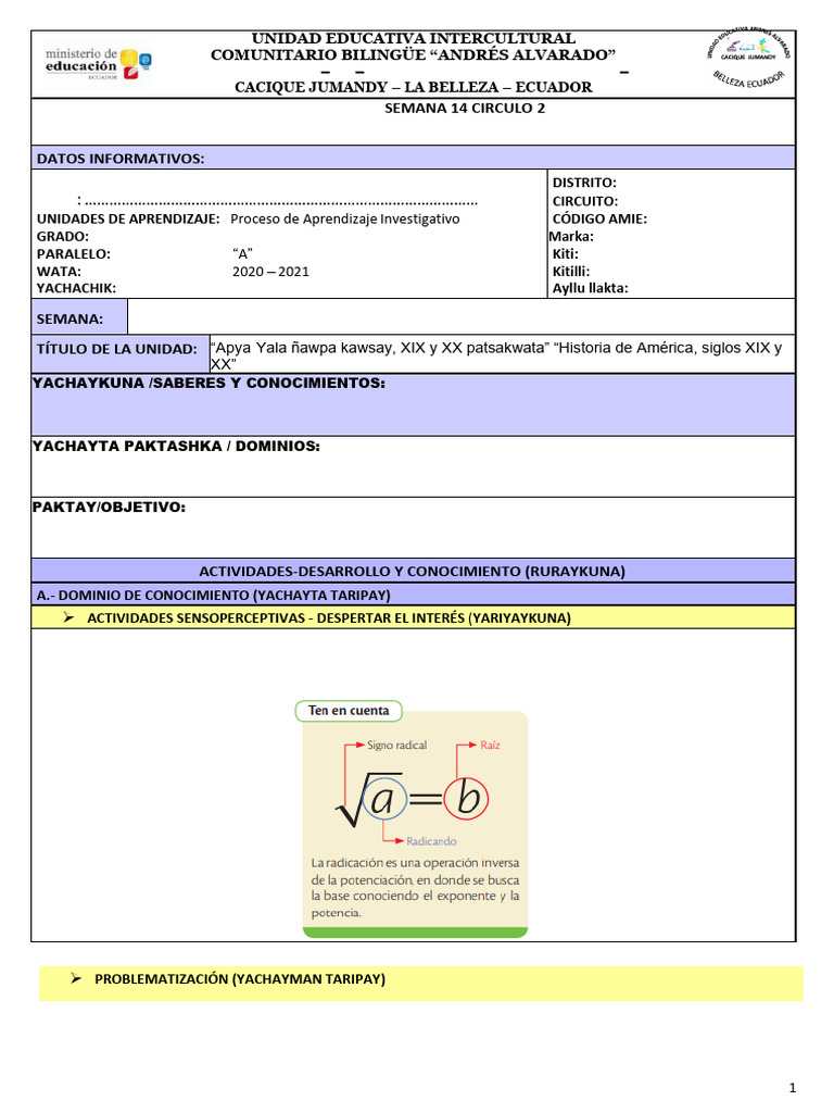 Semana 2 SEGUNDO PARCIAL c2 9n0 Aegb | PDF | Multiplicación | Raíz cuadrada