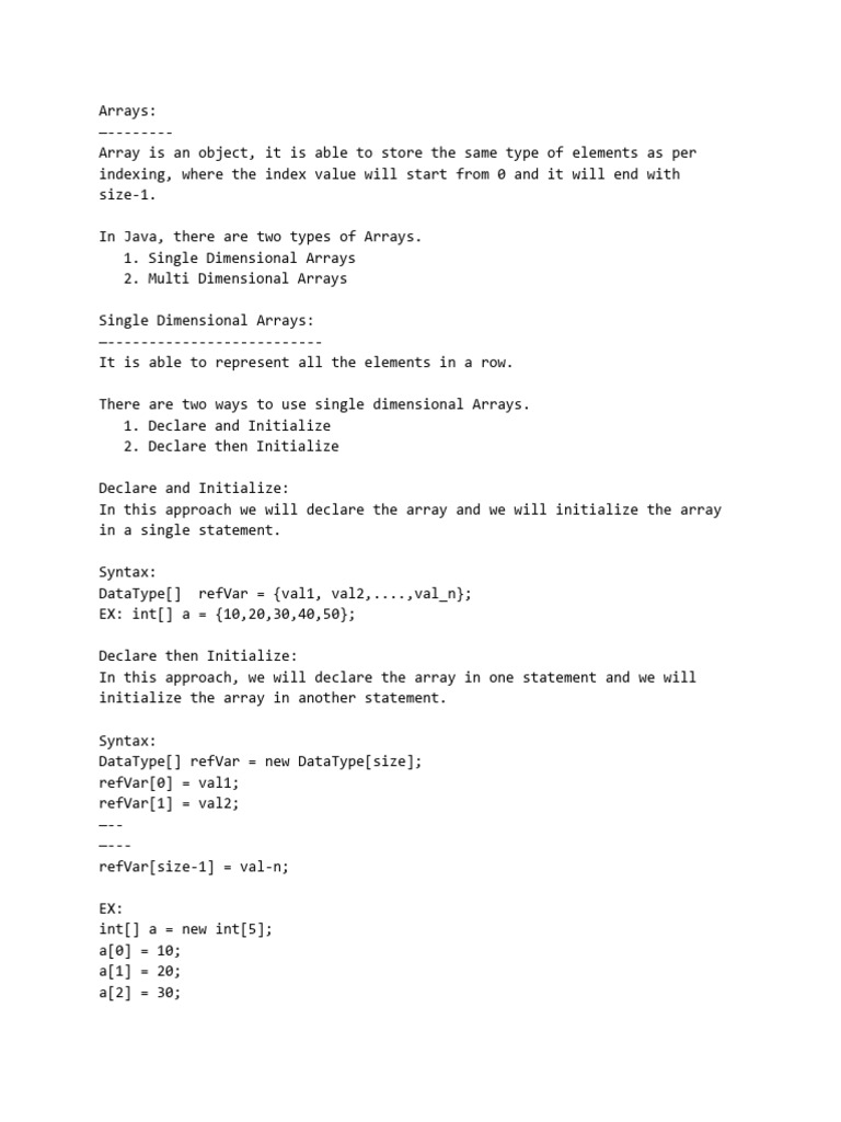 Arrays | PDF | Data Type | Computer Science Arrays | PDF | Data Type | Computer Science