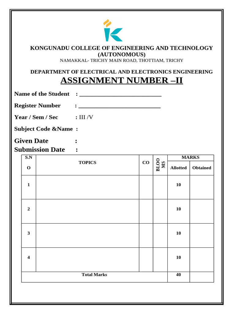 Assignment 2 Frontpage | PDF