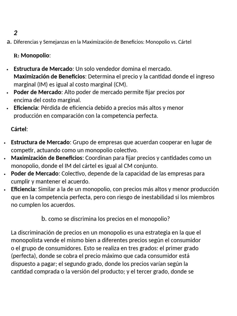 Respuesta para El Examen Examen Final de Microeconomia | PDF | Monopolio | Mercado (economía)