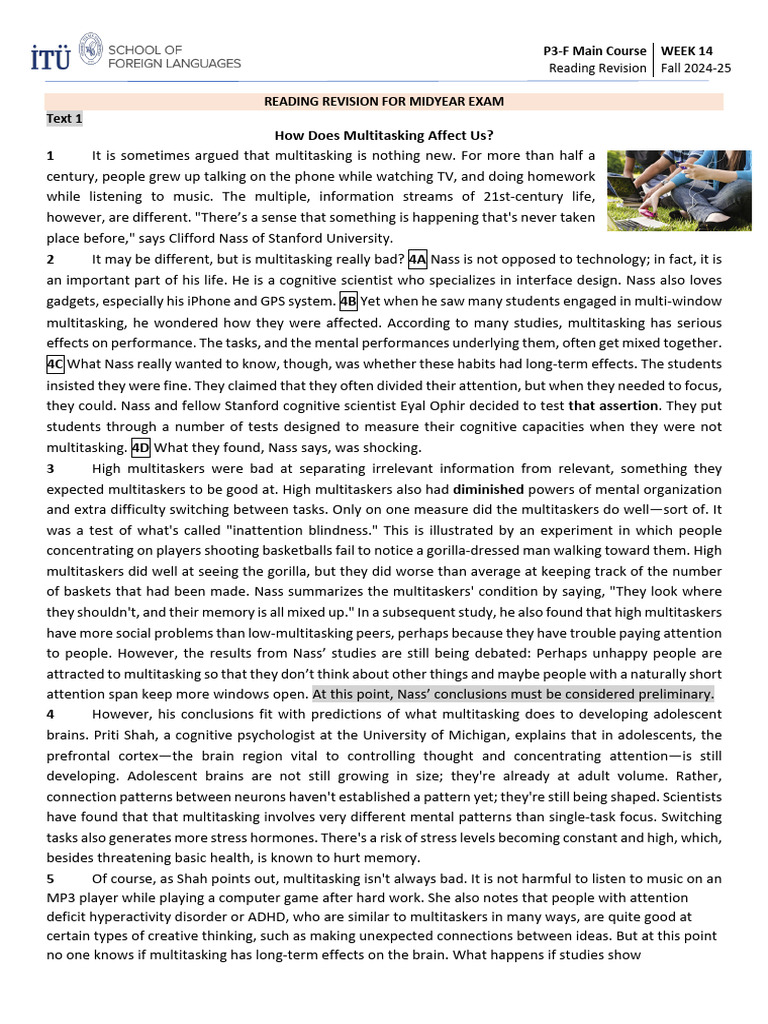 P3-F Reading Revision For Midyear Student's | PDF | Desert | Attention