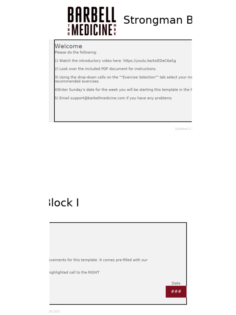 Strongman Block I | PDF | Management Of Obesity | Weight