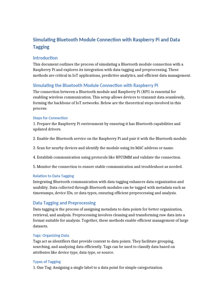 Simulating Bluetooth and Data Tagging | PDF | Internet Of Things ...