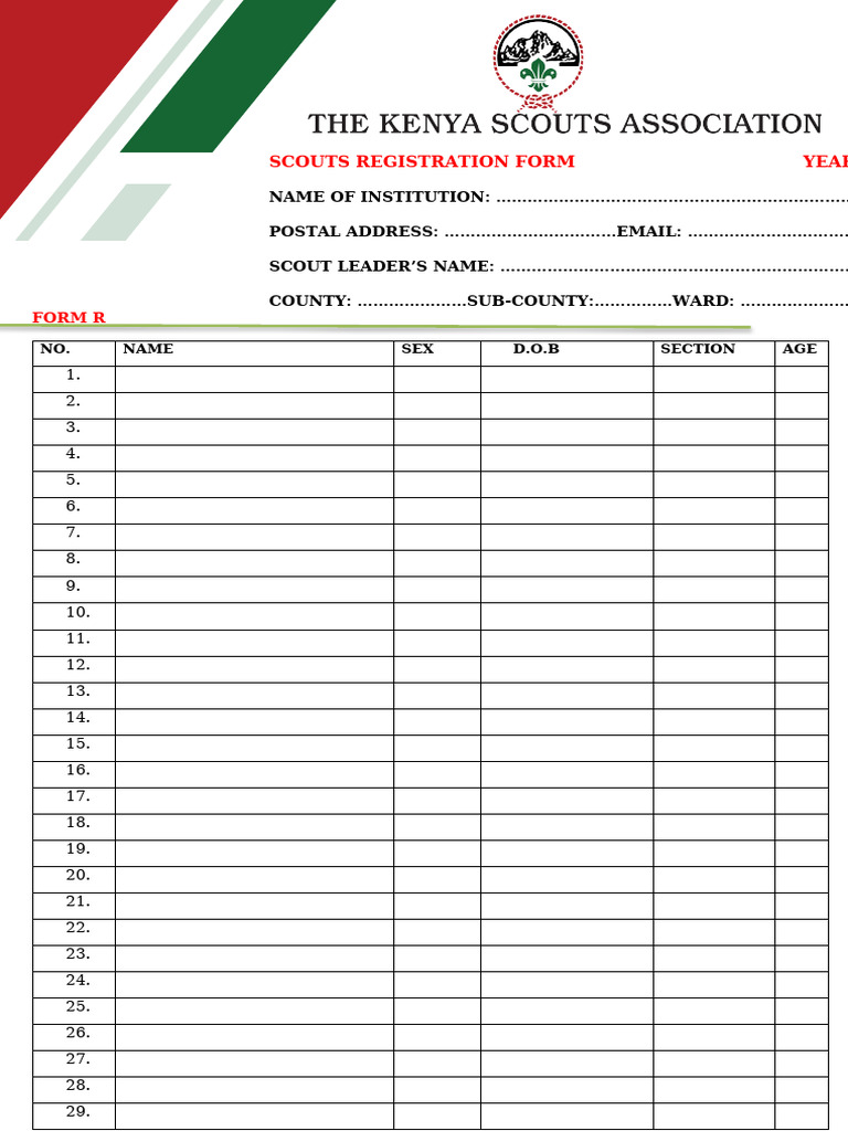 Revised Scouts Reg Form - R | PDF