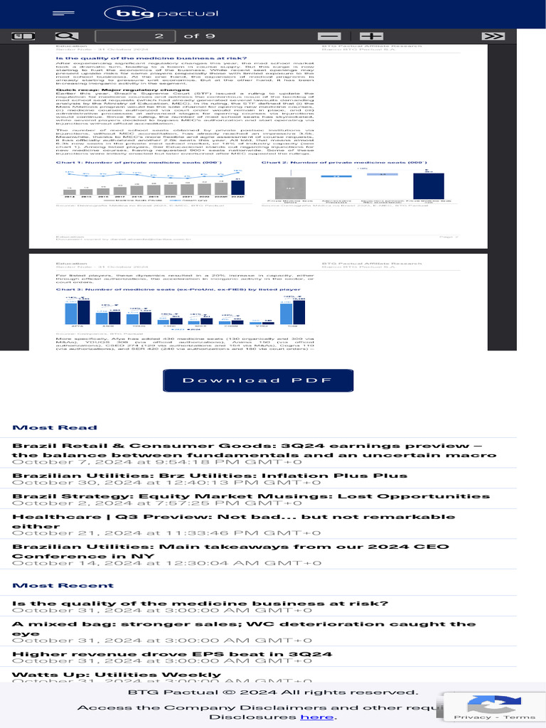 BTG Pactual Portal Research 2 | PDF | Medical School | Economies