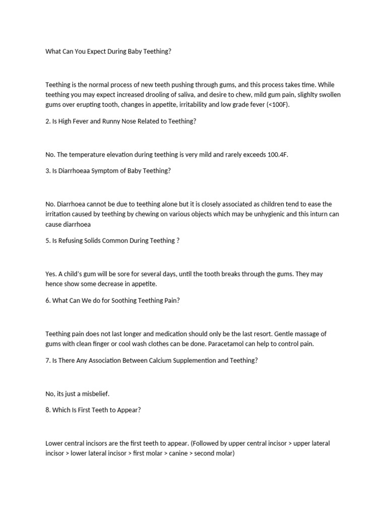 What Can You Expecting from baby teething | PDF | Human Tooth ...
