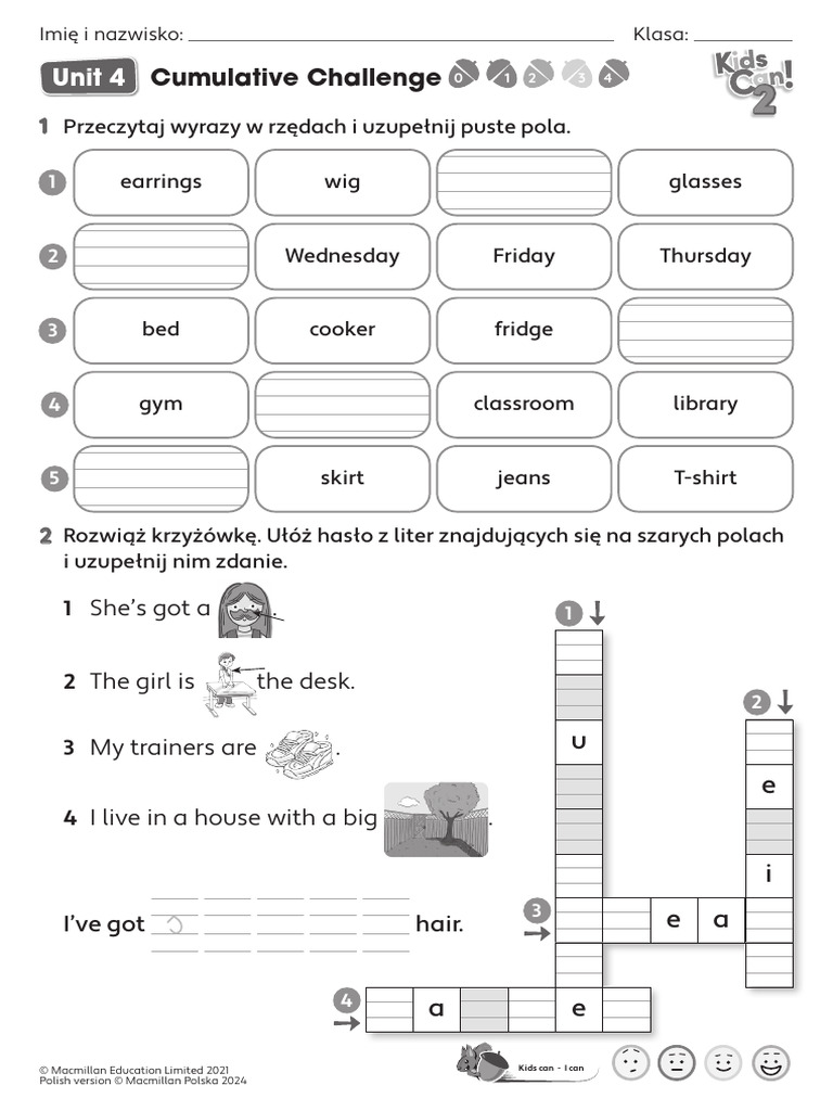 Kids Can 2 - Cumulative Challenge - Unit 4 | PDF
