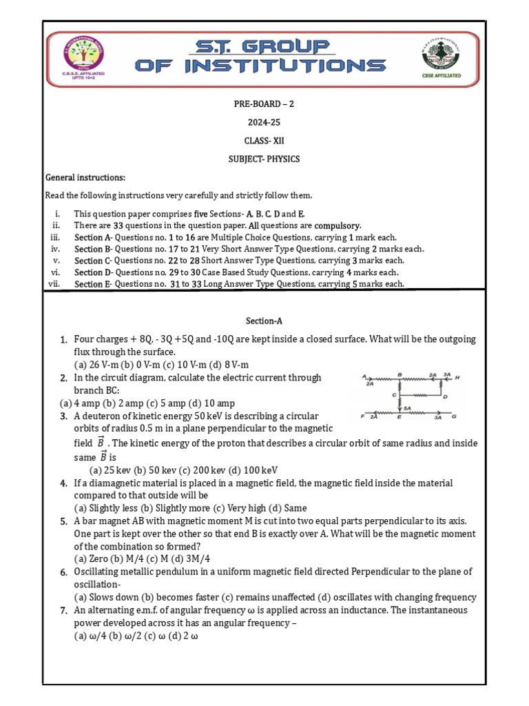 final class 12th term 2 physics | PDF | Inductor | Frequency