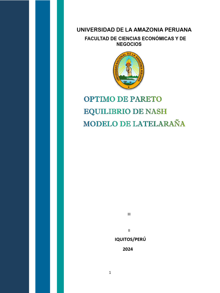 Conceptos Clave en Economía: Pareto, Nash y Telaraña | PDF | Eficiencia ...