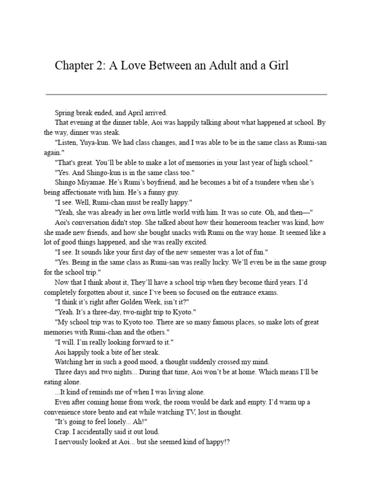 Chapter 2 - A Love Between An Adult and A Girl | PDF