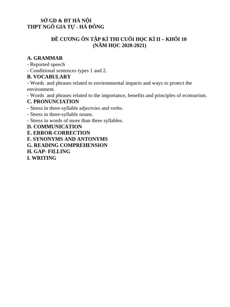 Grade 10 Final Exam Review Guide | PDF | Tourism | Water Pollution