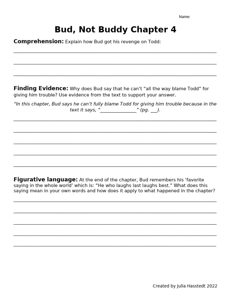 Figurative Language in Bud, Not Buddy | PDF