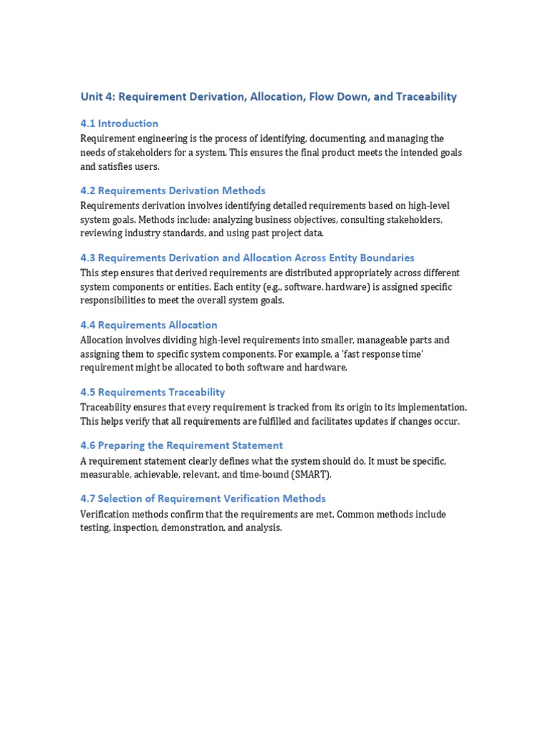 Unit 4 Requirement Notes | PDF