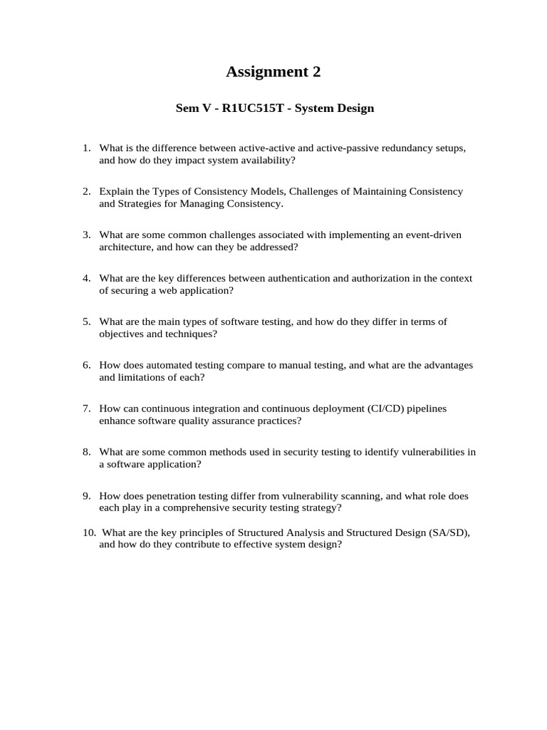 Assignment System Design P | PDF