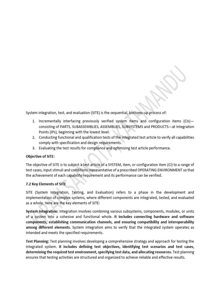 UNIT 7 System Integration Test and Evaluation | PDF | Software Testing ...