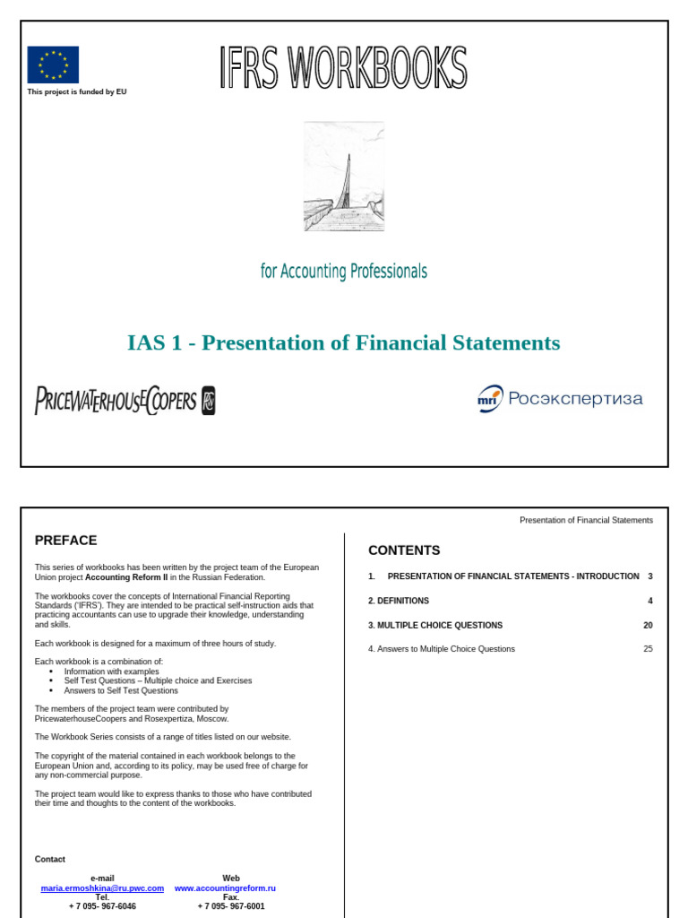 IAS 1 Presentation of Financial Statements | PDF | Going Concern ...