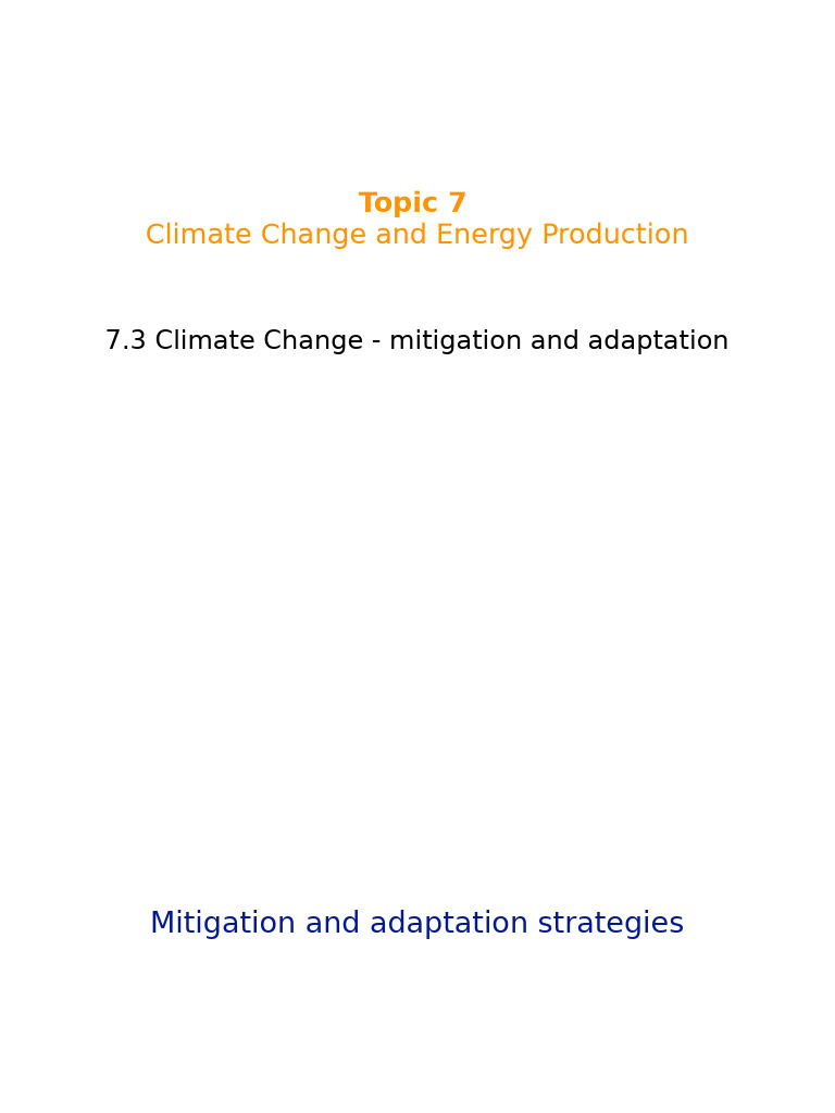 7.3 Mitigation and Adap Copy | PDF | Climate Change | Climate Change ...