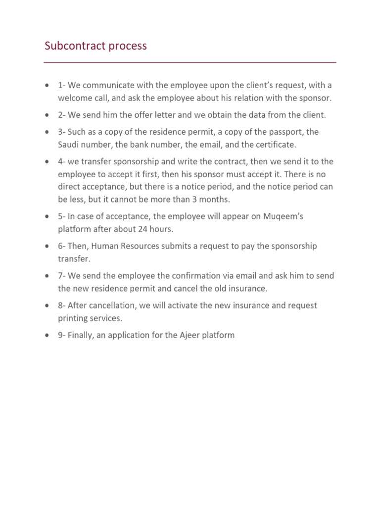 Subcontract Process | PDF