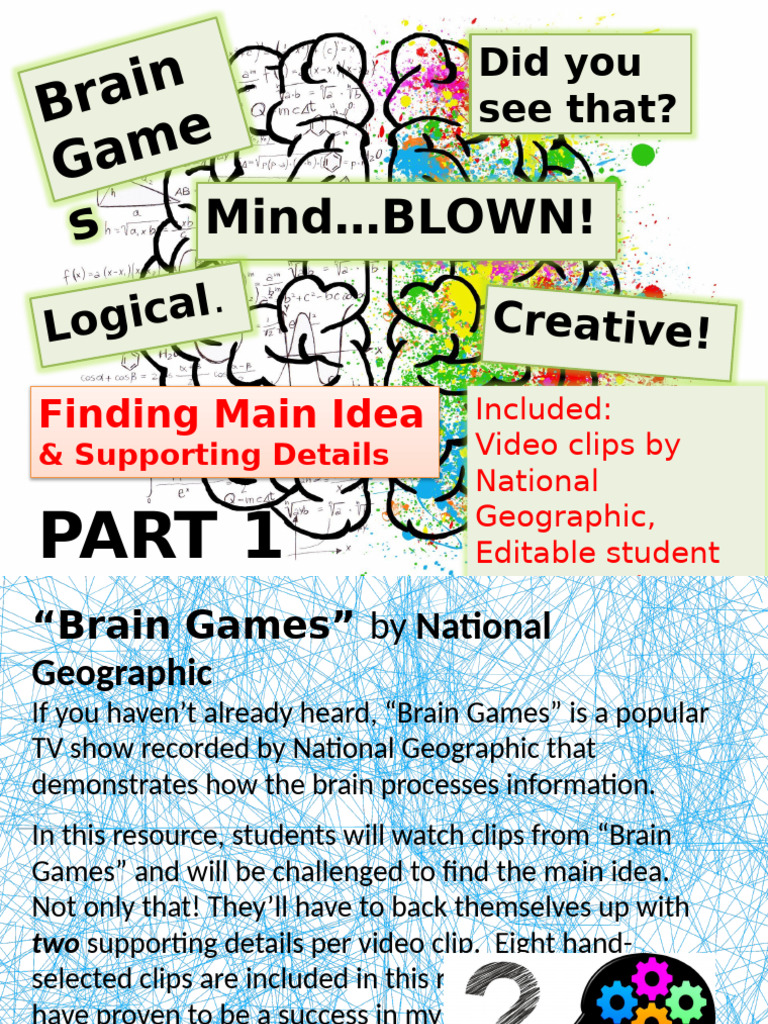 Main Idea Brain Games | PDF | Psychological Concepts | Psychology