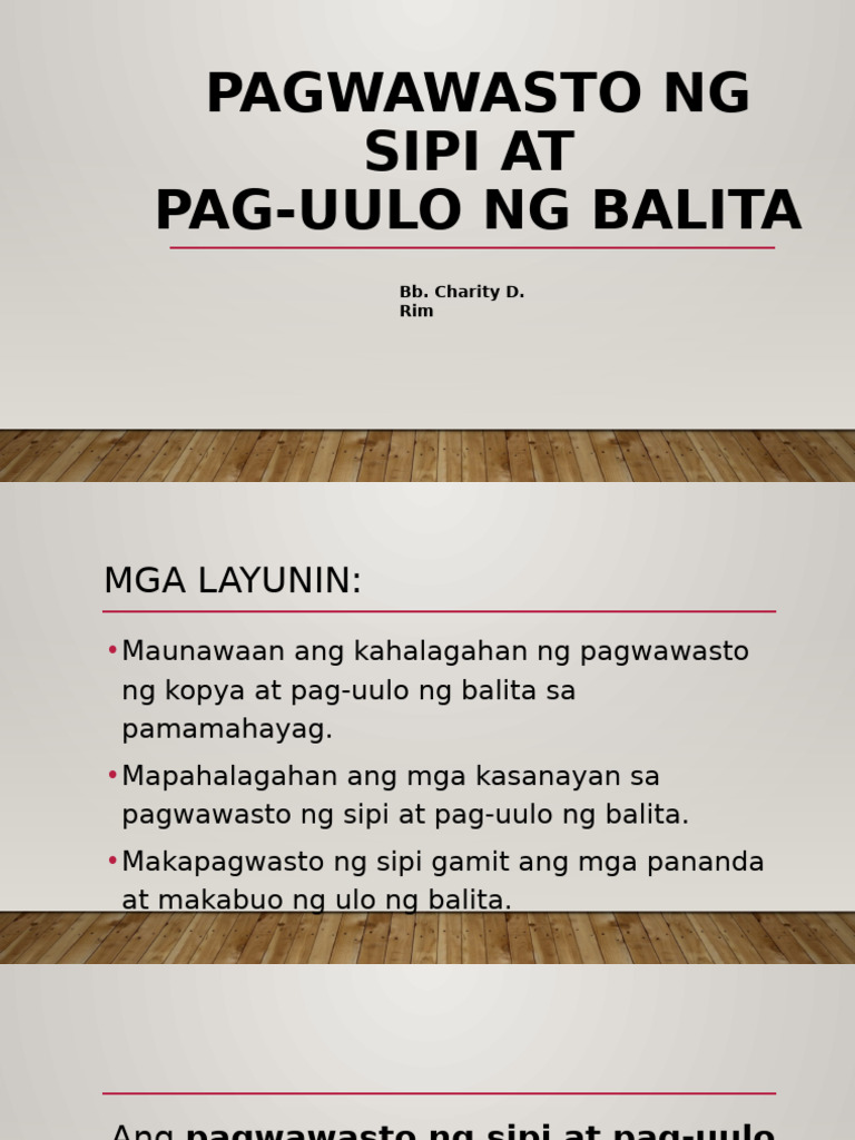 Pagwawasto NG Sipi | PDF