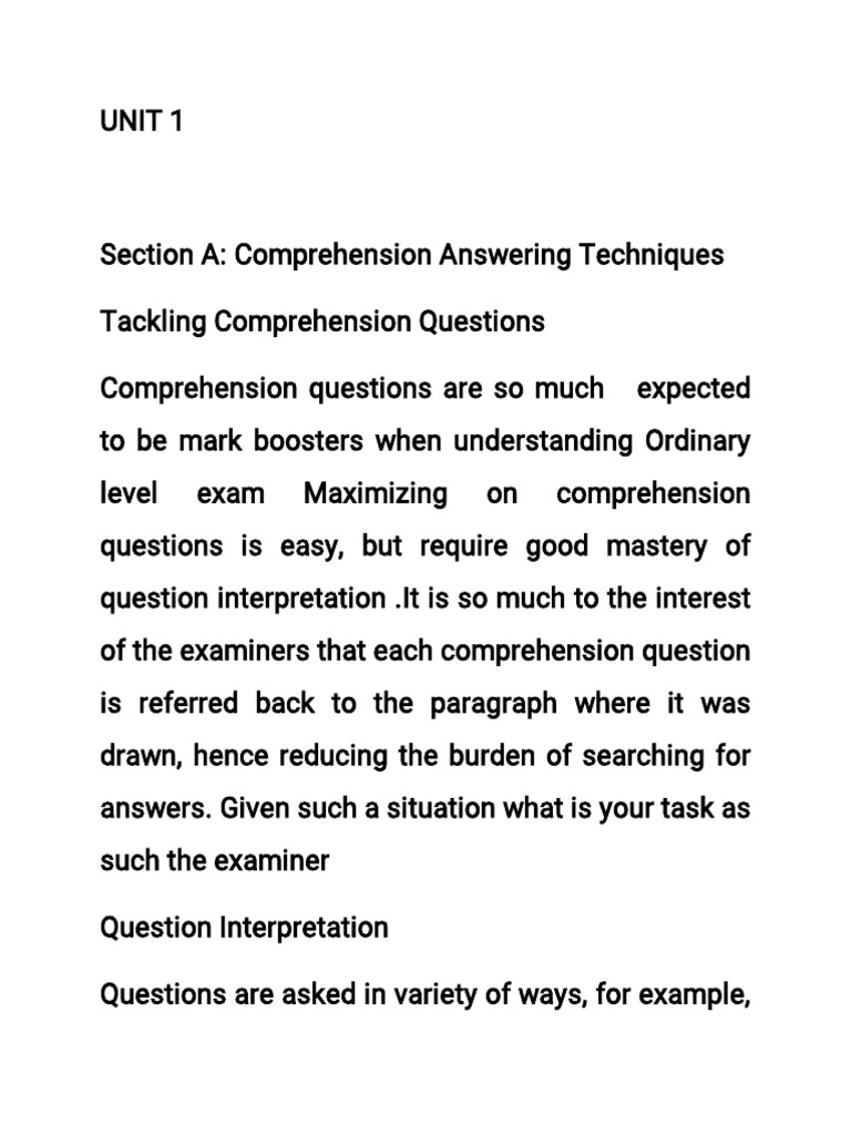 English Comprehension Skills | PDF