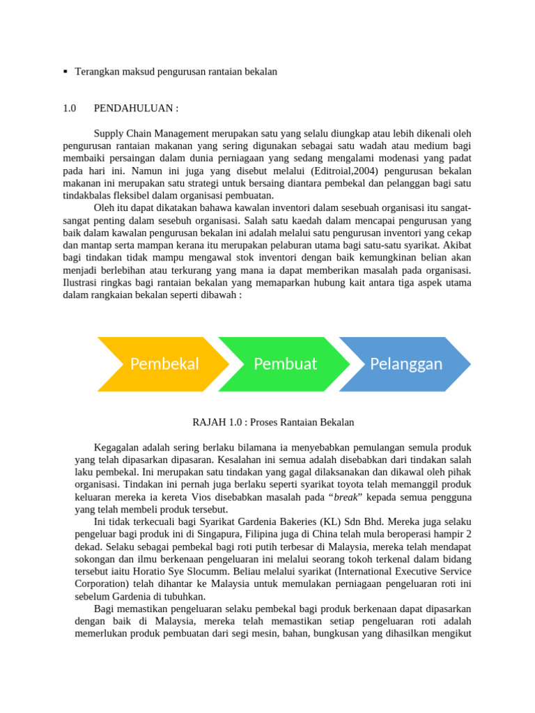 Terangkan Maksud Pengurusan Rantaian Bekalan (SAFWAN) | PDF
