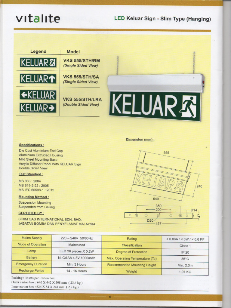 LED Keluar Sign-Slim Type | PDF