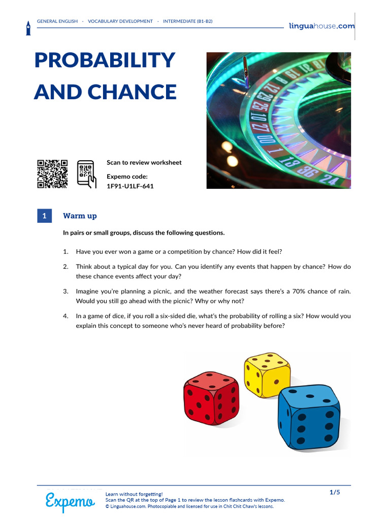 Probability and Chance for B1-B2 Learners | PDF | Grammar | Linguistics
