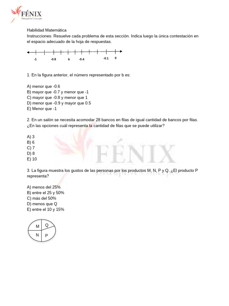 Seccin Habilidad Matematica | PDF