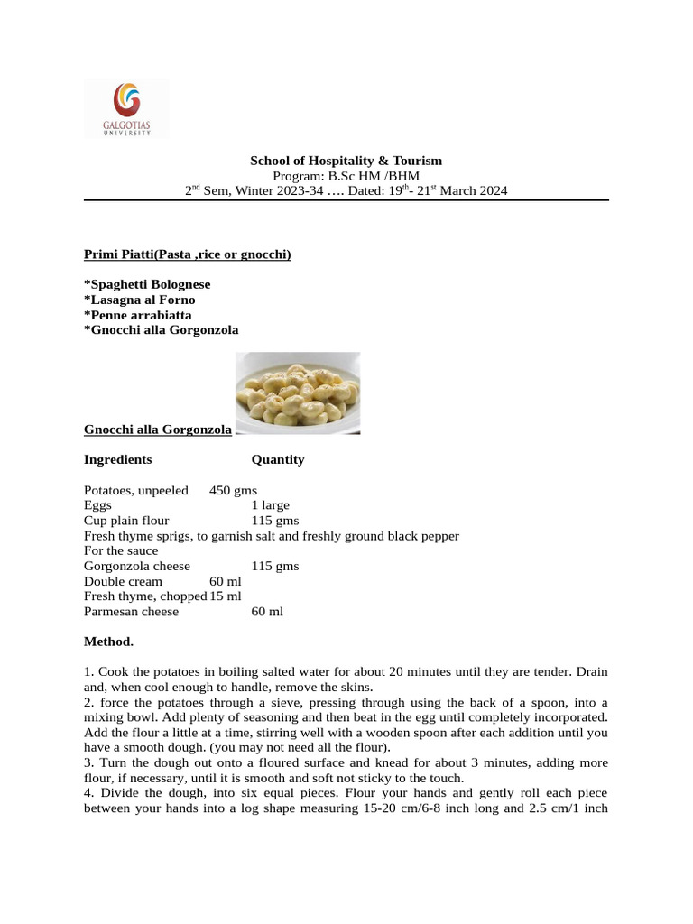 Lab 4 - pasta | PDF | Pasta | Foods