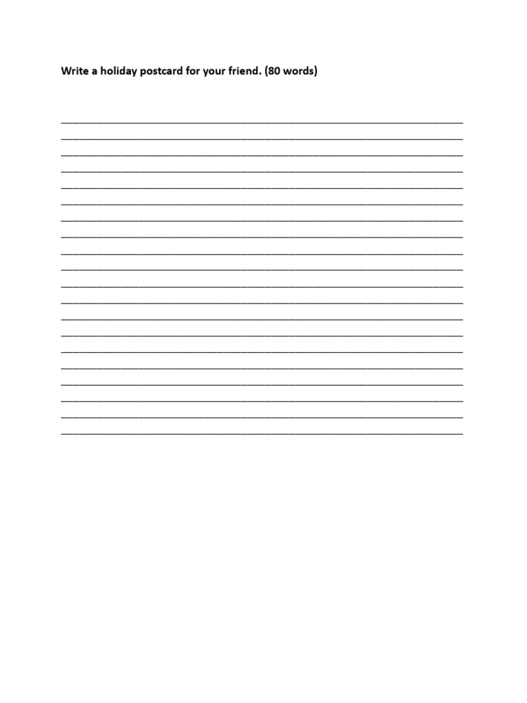 Holiday Postcard Writing Guide | PDF