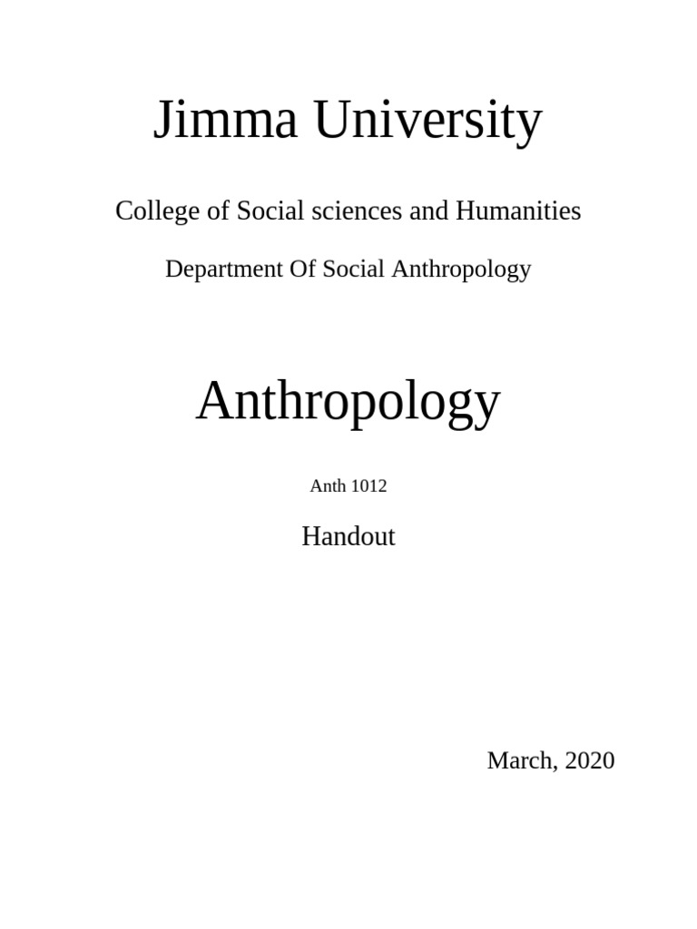Anthropology Handout JU | PDF | Anthropology | Race (Human Categorization)