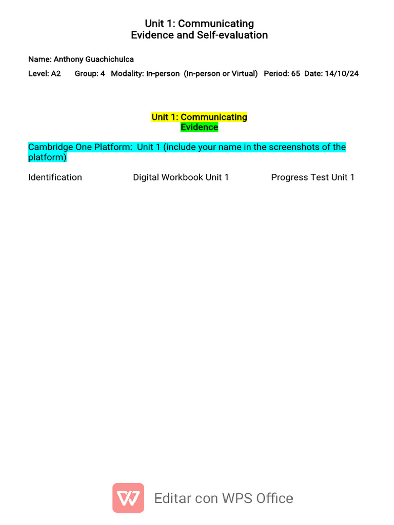 A2 Student Self-Evaluation | PDF