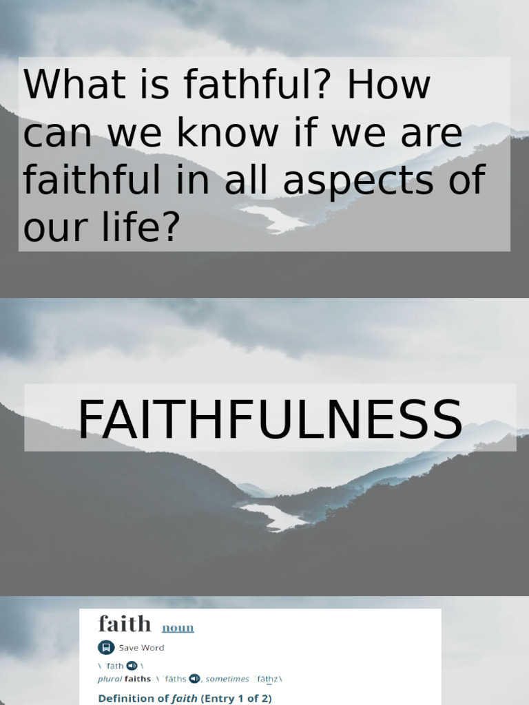 Faithfulness To God | PDF | Faith | Gospel Of Matthew